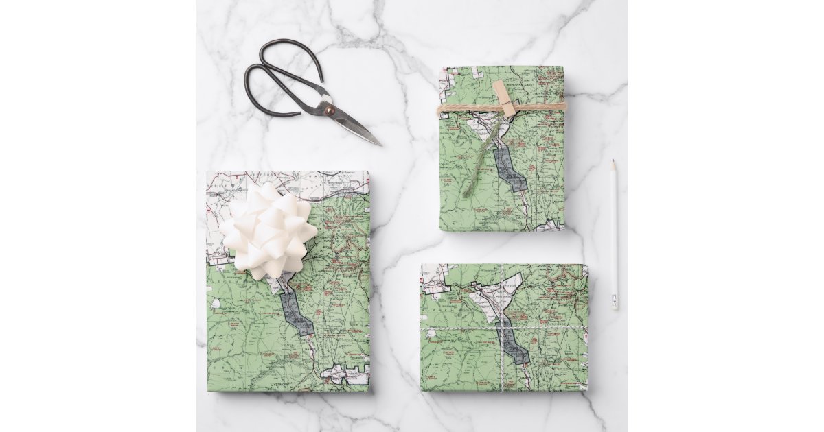 Vintage map of the White Mountains Poster Wrapping Paper Sheets | Zazzle