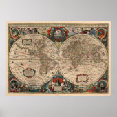 Vintage Map of The World (1641) Poster | Zazzle