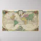 Vintage Map of The World (1744) Poster | Zazzle