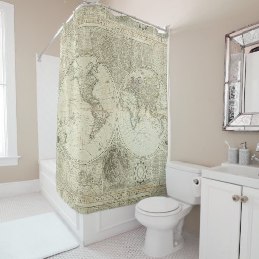 Vintage Map of The World (1787) Shower Curtain | Zazzle