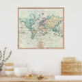 Vintage Map of The World (1801) Poster | Zazzle