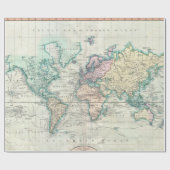 Vintage Map of The World (1801) Wrapping Paper | Zazzle