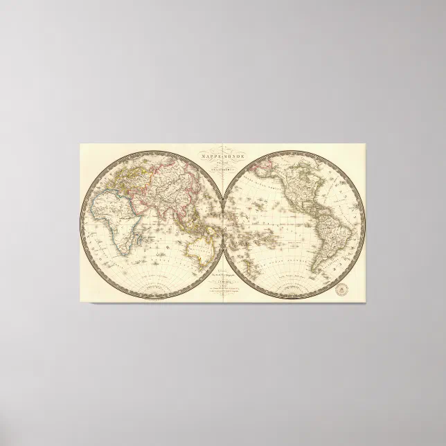 Vintage Map of The World (1820) Canvas Print | Zazzle
