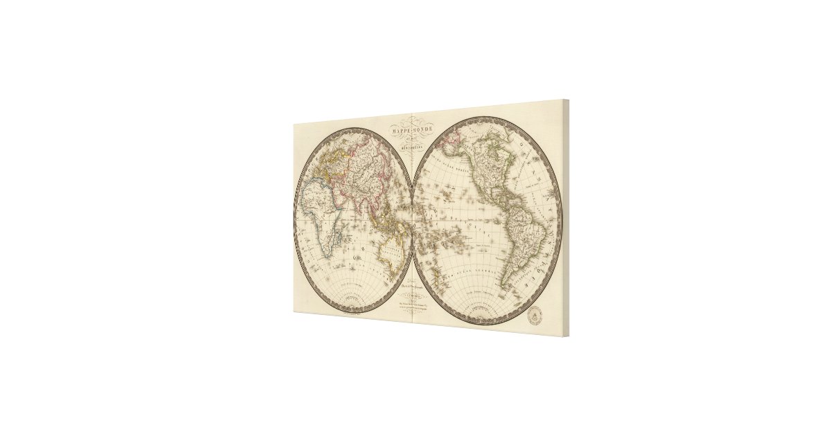 Vintage Map of The World (1820) Canvas Print | Zazzle
