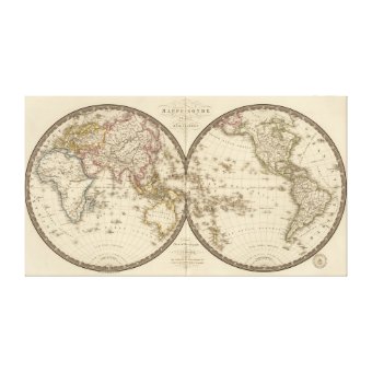 Vintage Map of The World (1820) Canvas Print | Zazzle