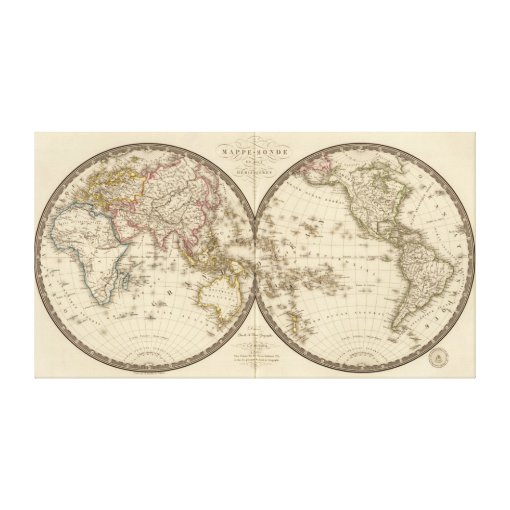 Vintage Map of The World (1820) Canvas Print | Zazzle