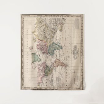 Vintage Map of The World (1833) Tapestry | Zazzle