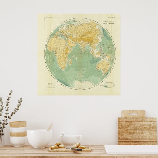 Vintage Map of the World Poster | Zazzle