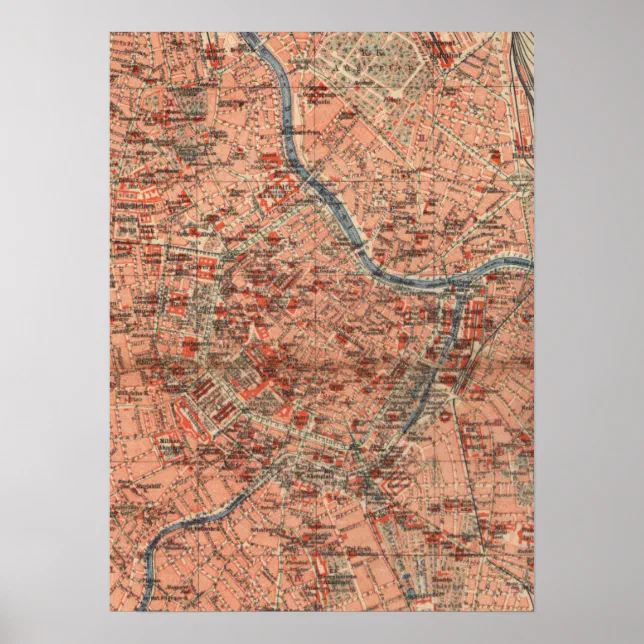 Vintage Map of Vienna Austria (1920) Poster | Zazzle