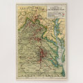 Vintage Map of Virginia Battles During Civil War Jigsaw Puzzle | Zazzle