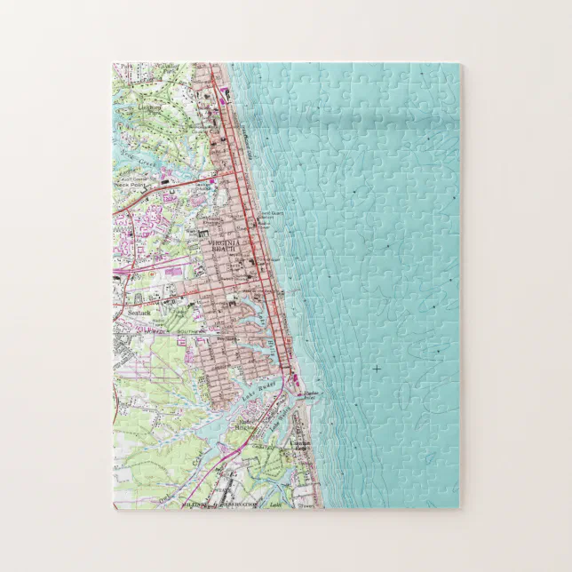 Vintage Map of Virginia Beach (1965) Jigsaw Puzzle | Zazzle