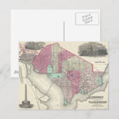 Vintage Map of Washington D.C. (1866) Postcard | Zazzle