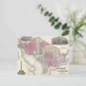 Vintage Map of Washington D.C. (1866) Postcard | Zazzle