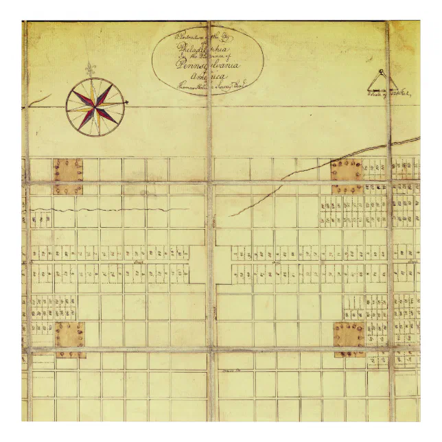 Vintage Map, original layout - Philadelphia (1682) Acrylic Print | Zazzle