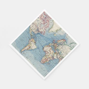 Vintage Map Paper Napkins | Zazzle