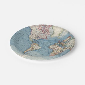 Vintage Map Paper Plates | Zazzle