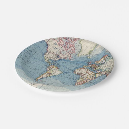 Vintage Map Paper Plates | Zazzle