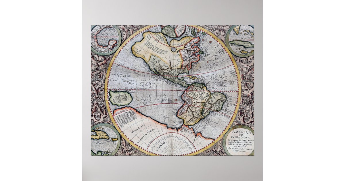 Vintage Map Poster | Zazzle