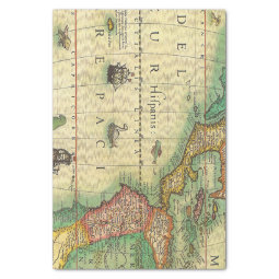 Vintage Map Print Tissue Paper | Zazzle