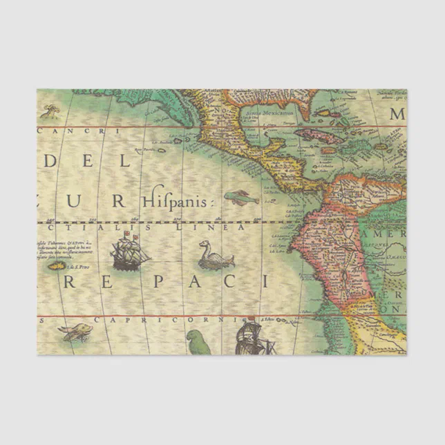 Vintage Map Print Tissue Paper | Zazzle