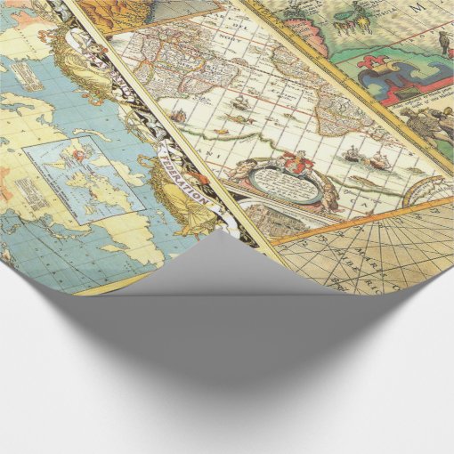 Vintage Map Print Wrapping Paper | Zazzle