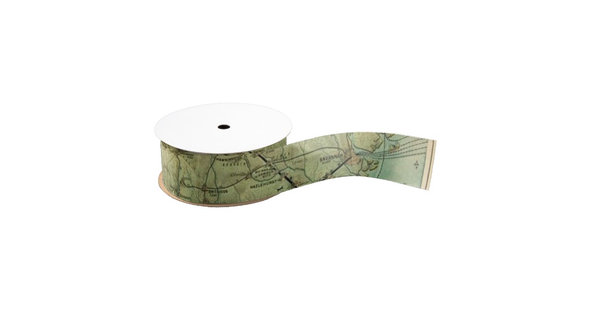 Vintage Map Ribbon | Zazzle