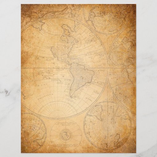 Vintage Map Scrapbook Paper | Zazzle