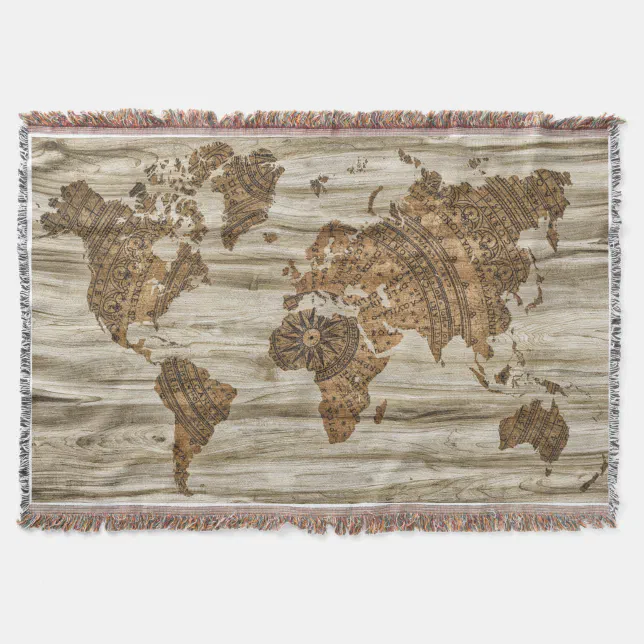 Vintage Map Throw Blanket | Zazzle