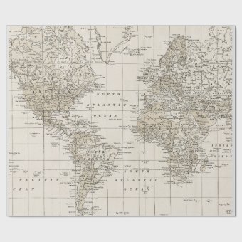 Vintage Map Wrapping Paper | Zazzle
