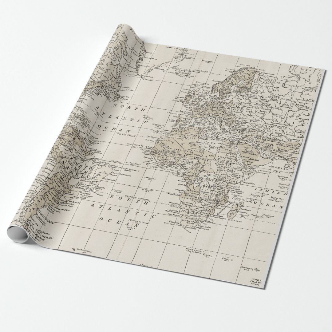 Vintage Map Wrapping Paper | Zazzle
