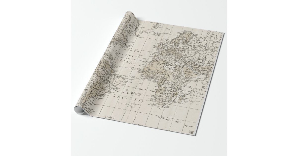Vintage Map Wrapping Paper | Zazzle