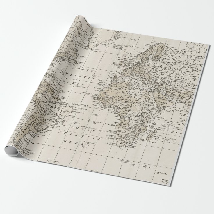 Vintage Map Wrapping Paper | Zazzle