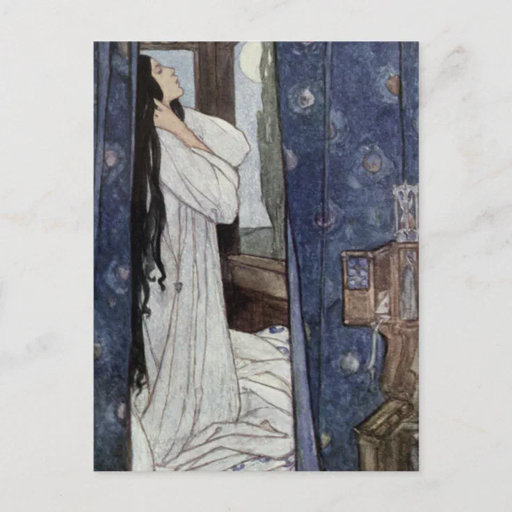 Vintage - Mariana, Poem by Alfred Lord Tennyson, Postcard | Zazzle