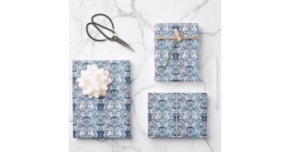 Vintage Marine Pattern Wrapping Paper Sheets | Zazzle