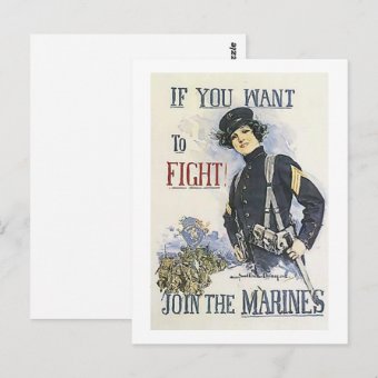 Vintage Marine Recruiting Poster for Women Postcard | Zazzle