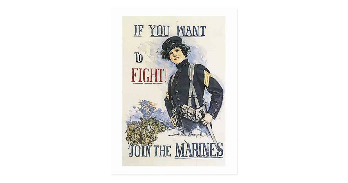 Vintage Marine Recruiting Poster for Women Postcard | Zazzle.com