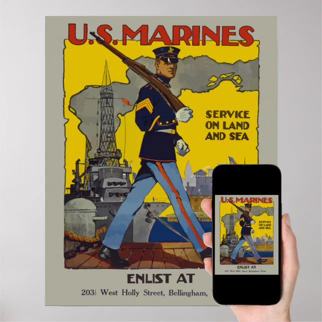 Vintage Marine Recruitment Poster | Zazzle