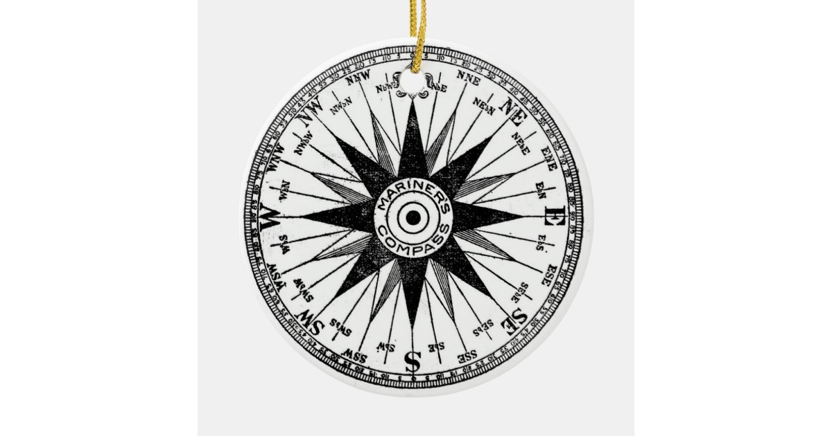 Vintage Mariner's Compass ornament | Zazzle