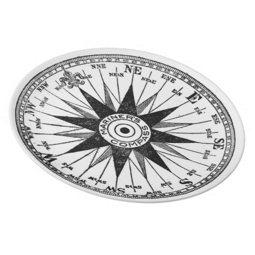 Vintage Mariner's Compass plate | Zazzle