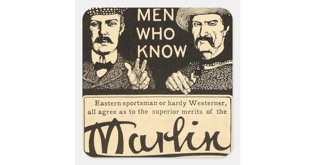 Vintage Marlin Firearms Rifle Gun Ad Sticker Set | Zazzle