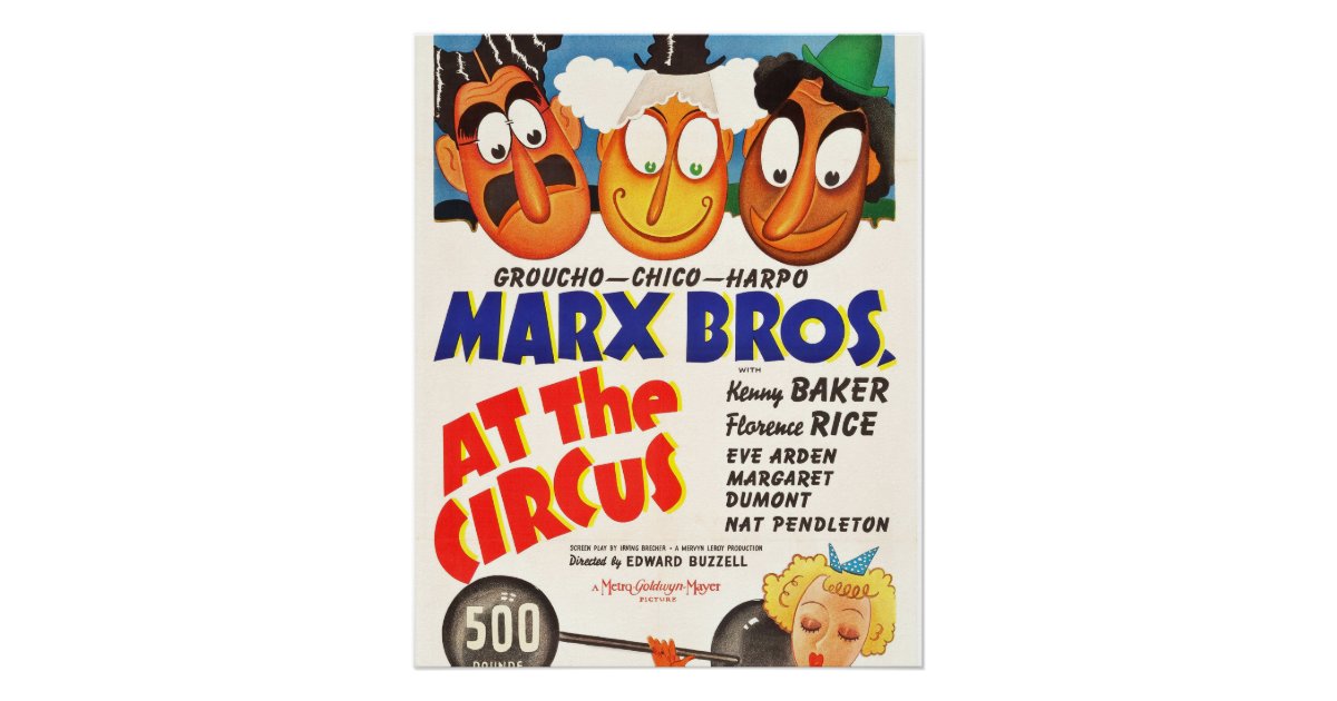 Vintage Marx Bros. At The Circus Poster | Zazzle