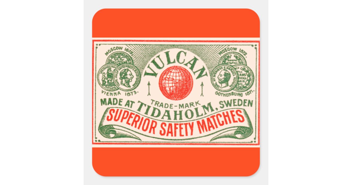 Vintage Matches Label Art Stickers | Zazzle