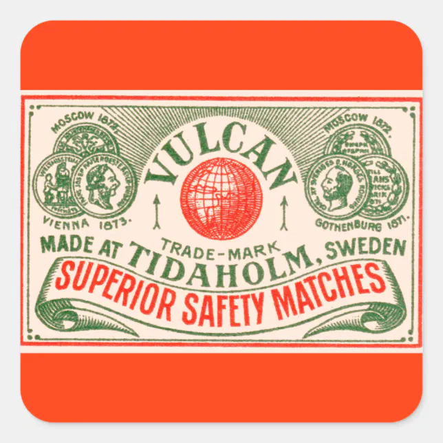 Vintage Matches Label Art Stickers | Zazzle
