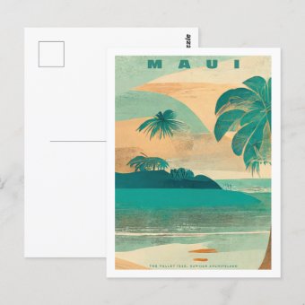 Vintage Maui Tropical Island Travel Postcard | Zazzle