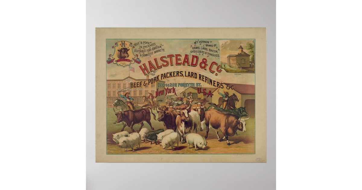Vintage Meat Packers Poster | Zazzle