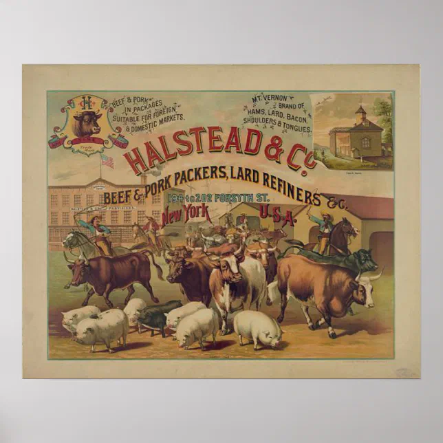 Vintage Meat Packers Poster | Zazzle