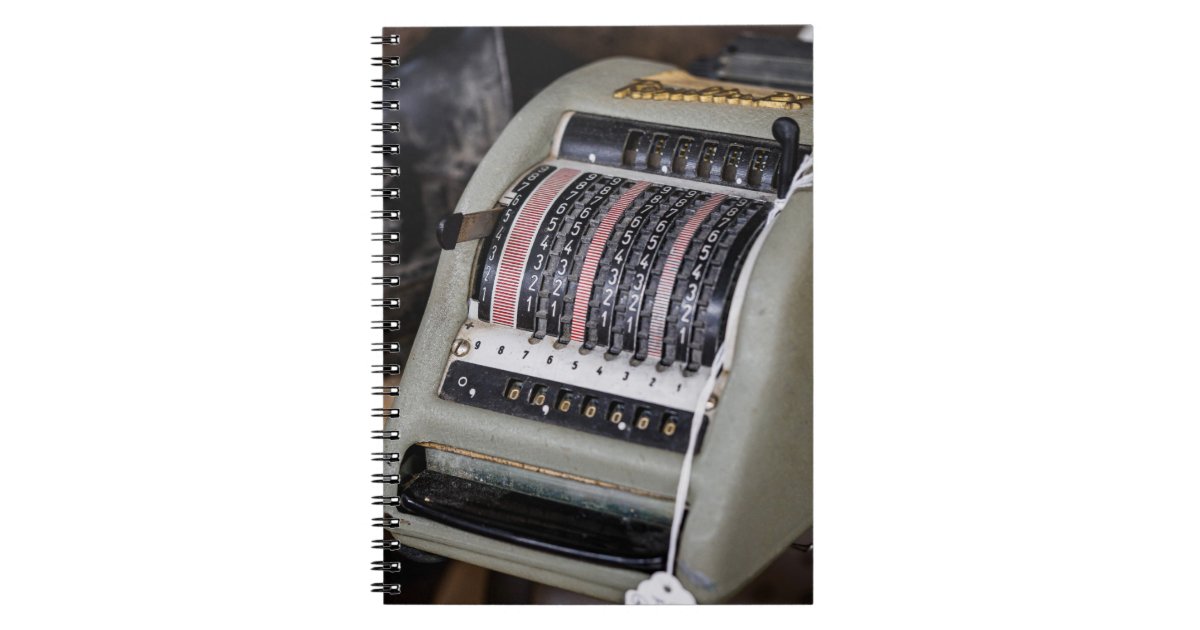 Vintage Mechanical Calculator - A Glimpse into the Notebook | Zazzle
