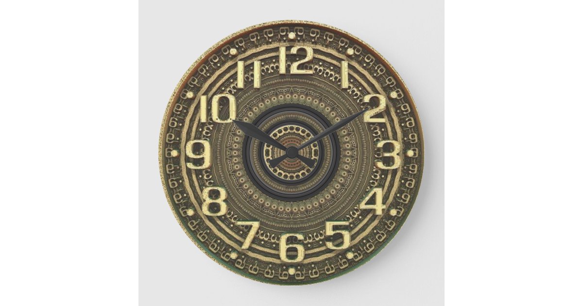 Vintage Mechanical Face Large Clock | Zazzle