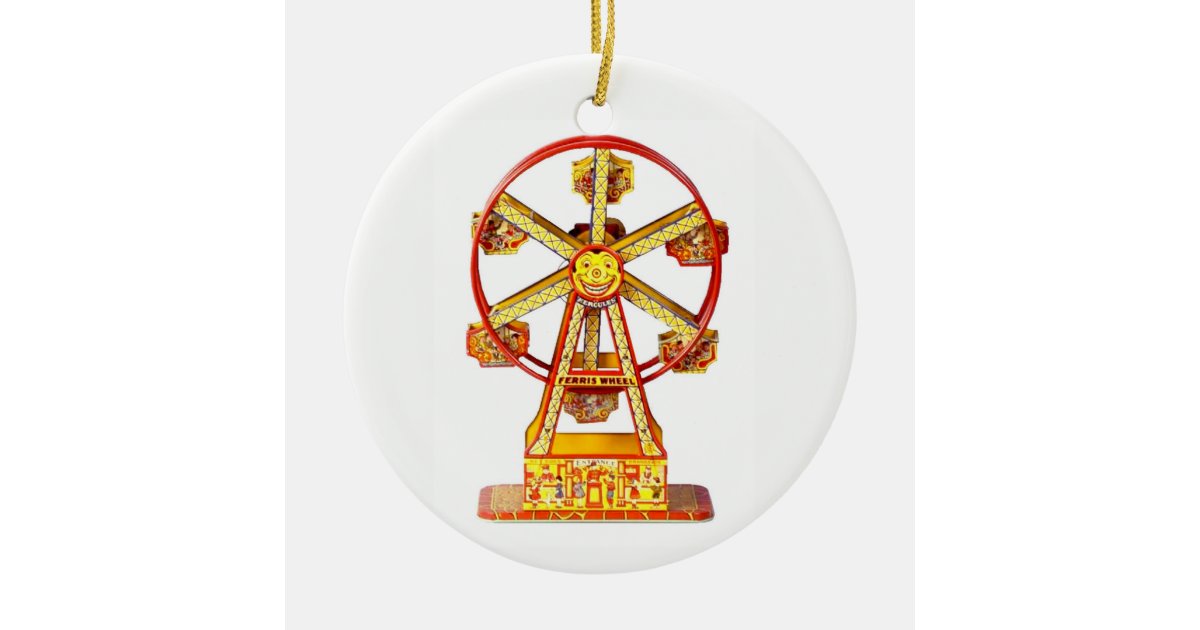 Vintage Mechanical Ferris Wheel Ceramic Ornament | Zazzle