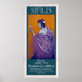 Vintage Medical Syphilis Disease Poster | Zazzle
